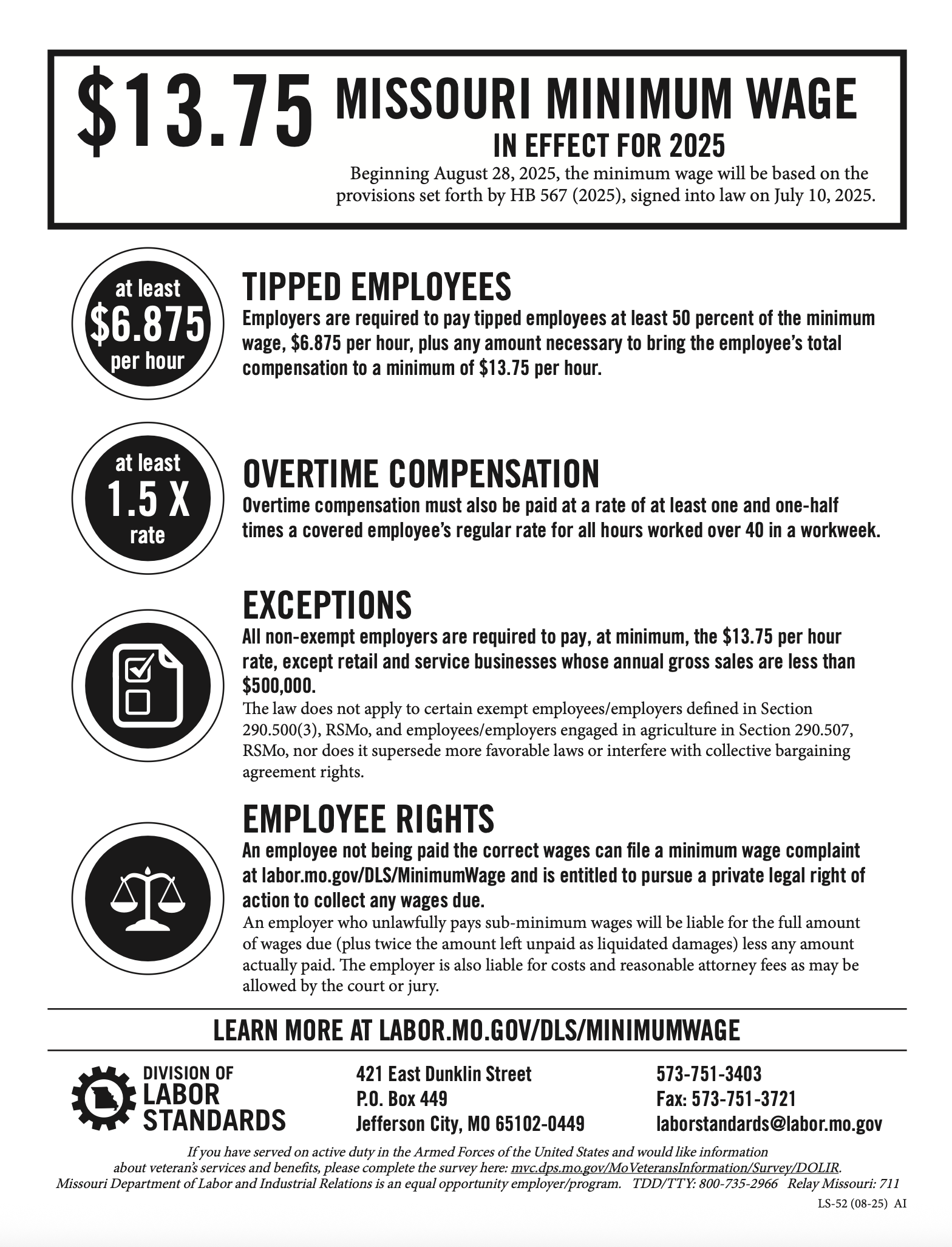 Minimum Wage | Missouri Department of Labor and Industrial Relations